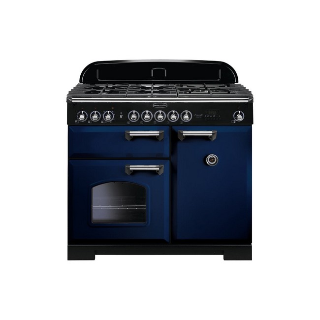 Rangemaster Classic Deluxe Dual Fuel Range Cooker 100cm - Regal Blue ...