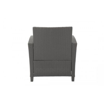 Malmo 4 Piece Resin Rattan Patio Set - Grey with Navy Cushions | MALMO ...