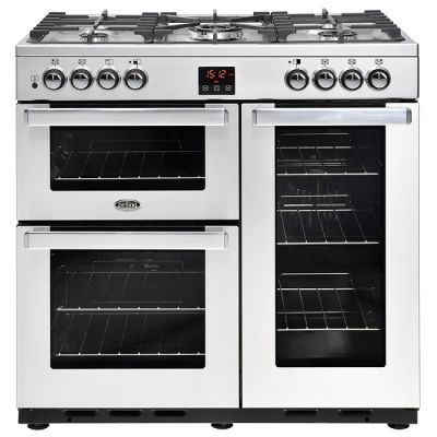 Belling Cookcentre 90cm Dual Fuel Range Cooker 90DFT - Stainless Steel ...
