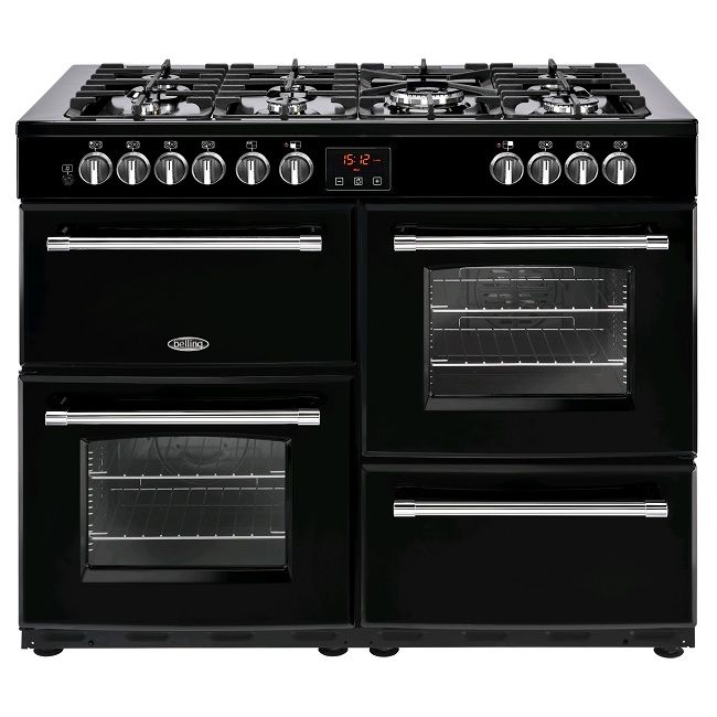 Belling Farmhouse 110cm Dual Fuel Range Cooker FH110DFT - Black | BEL ...