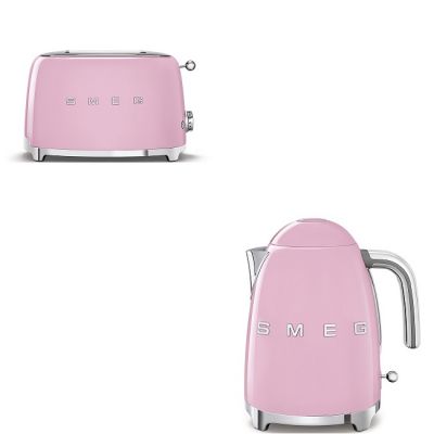 Smeg Kettle & Toaster Set | Pink Kettle & 4 slice Toaster retro