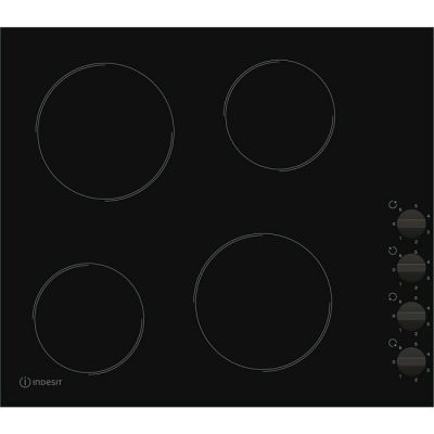 60cm built-in black electric ceramic hob | Indesit | Ireland